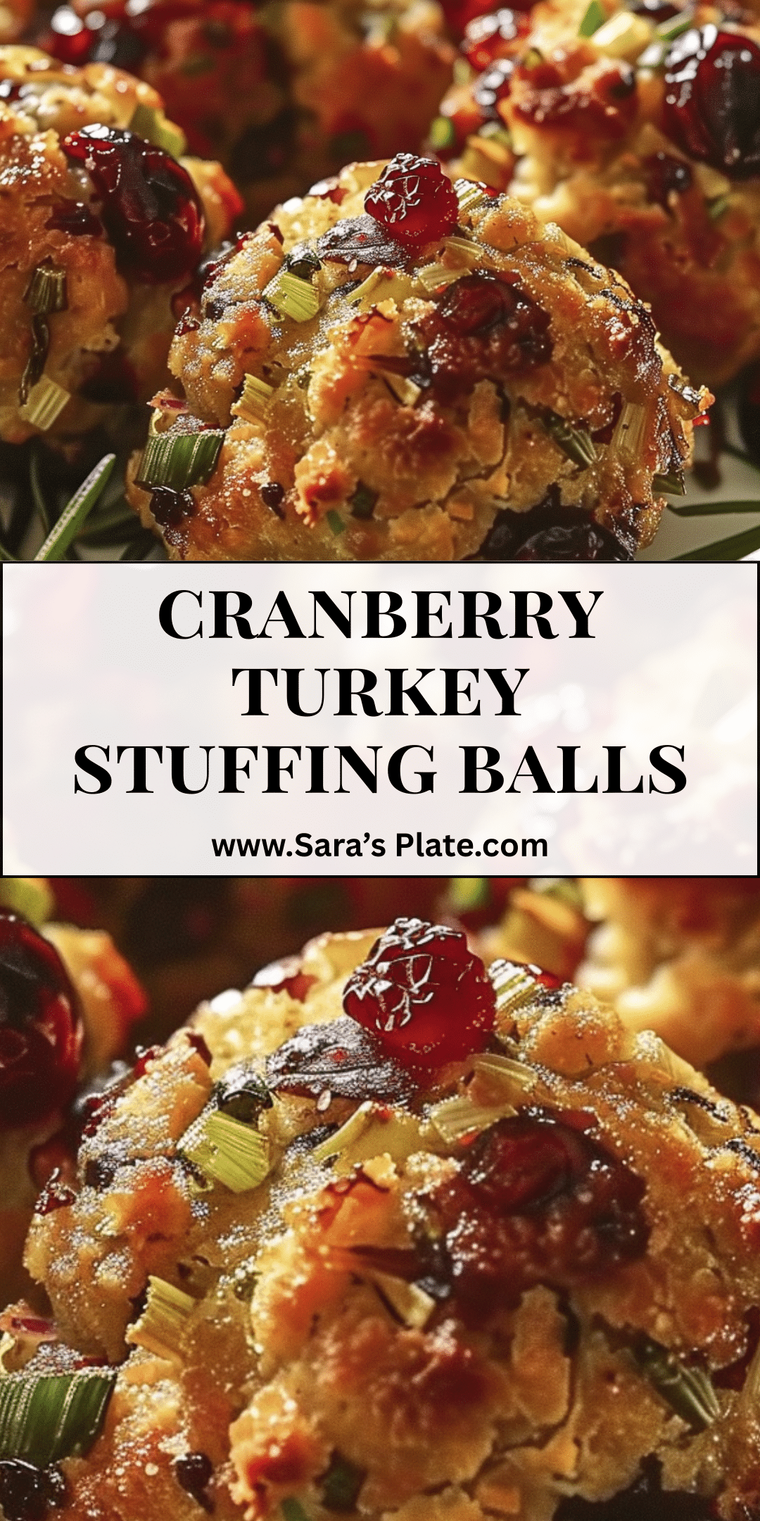 Cranberry Turkey Stuffing Balls | Sara's Plate