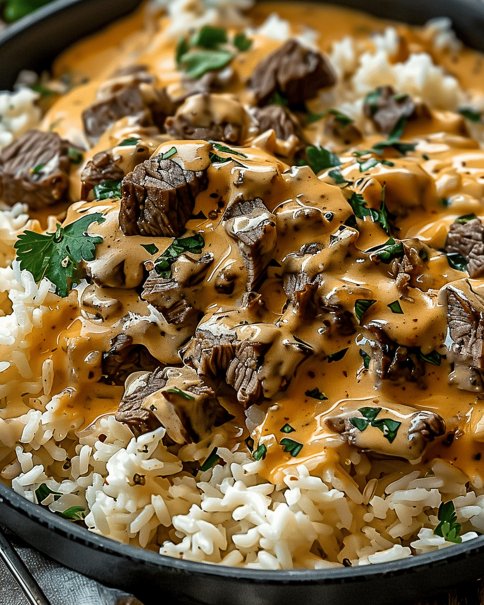 Steak Queso Rice | Sara's Plate