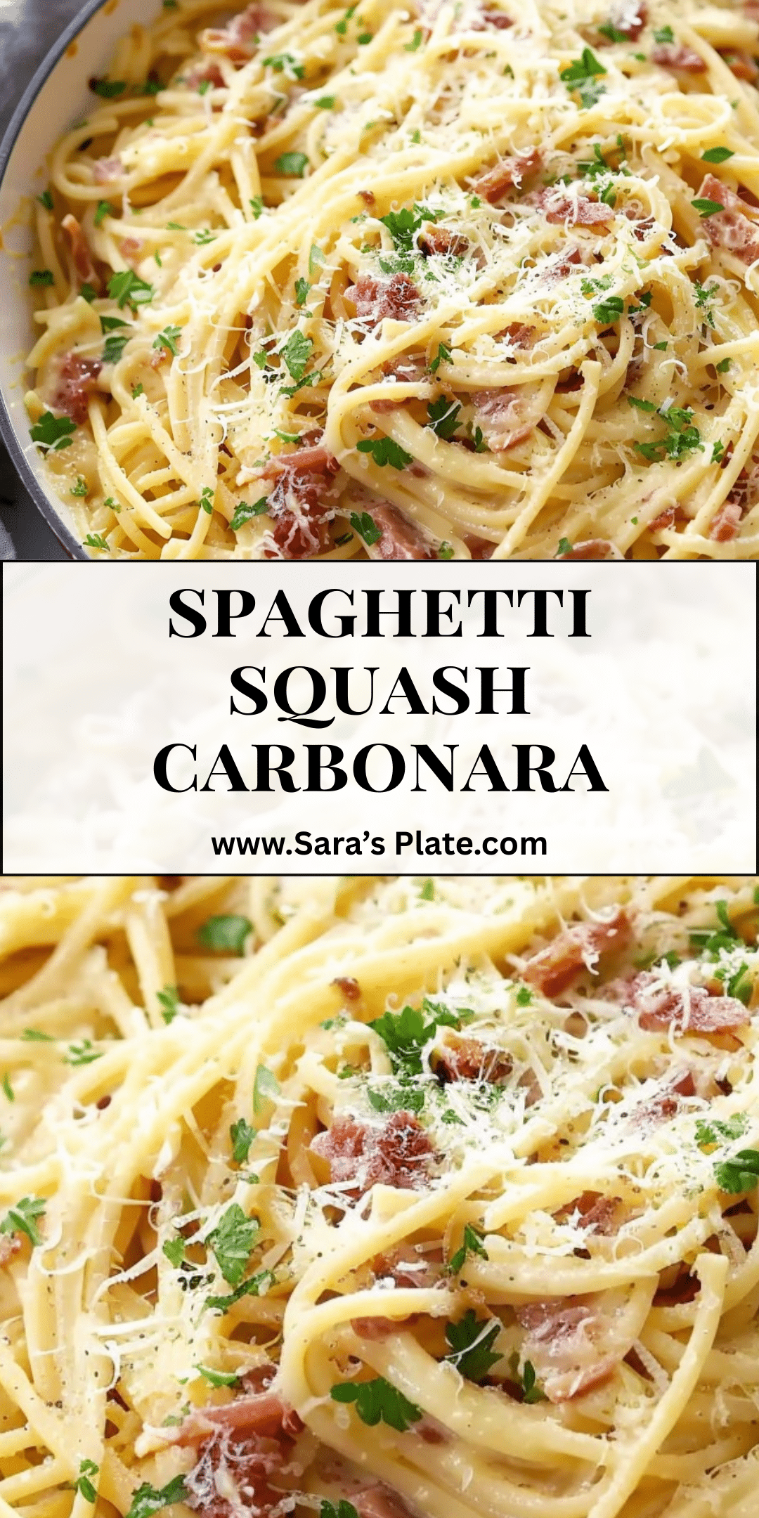Spaghetti Squash Carbonara | Sara's Plate