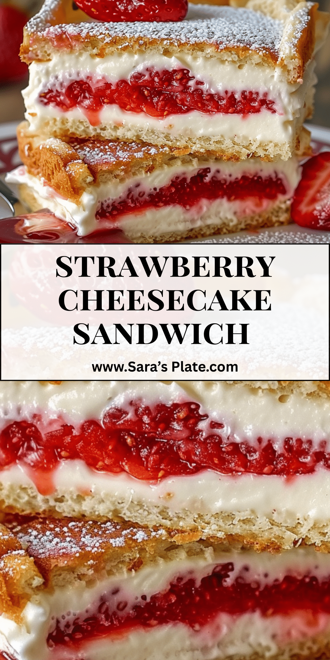 Fried Strawberry Cheesecake Sandwiches | Sara's Plate