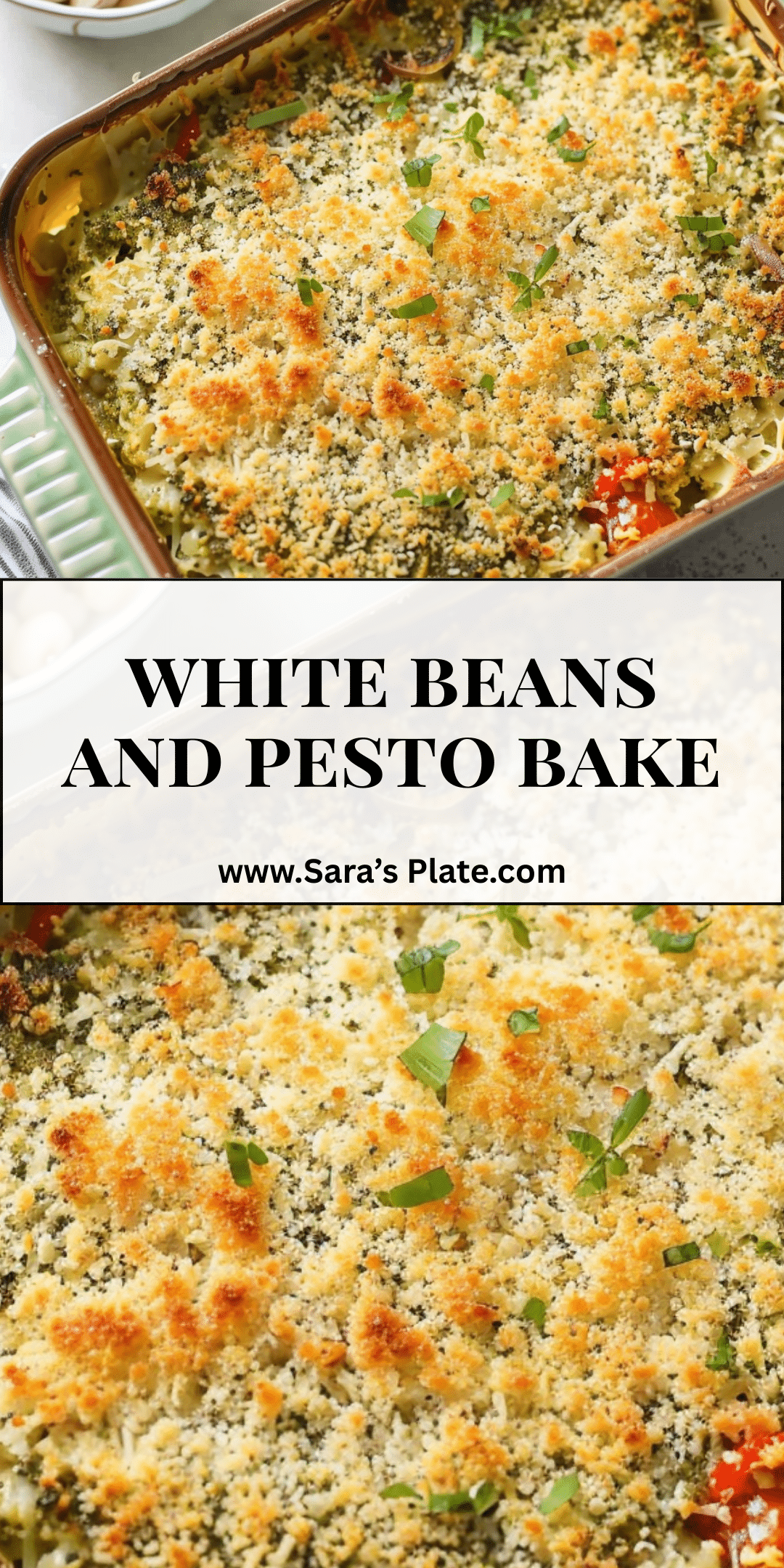 White Bean and Pesto Bake | Sara's Plate