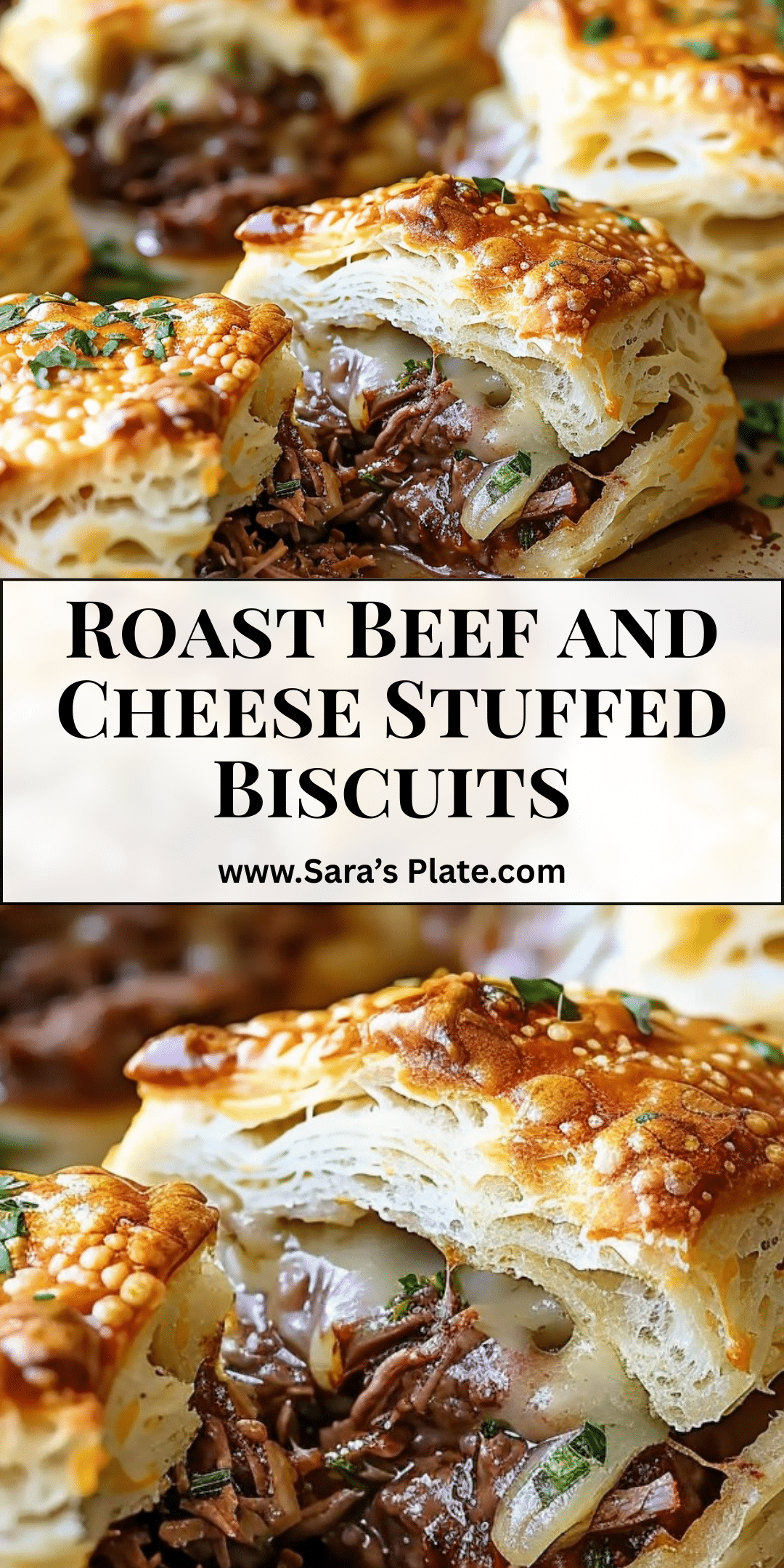 Roast Beef and Cheese Stuffed Biscuits | Sara's Plate