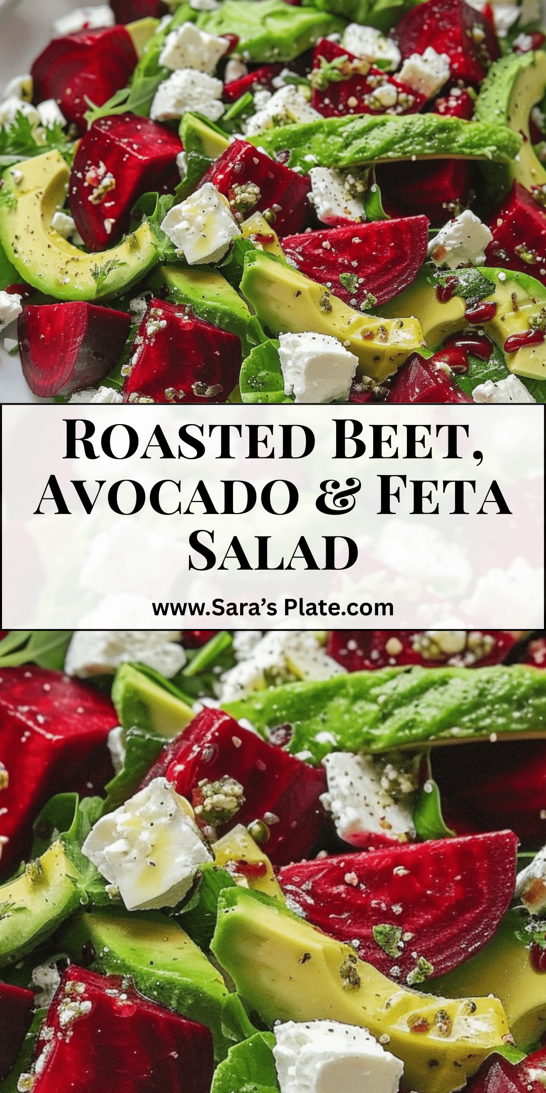 Roasted Beet, Avocado & Feta Salad | Sara's Plate