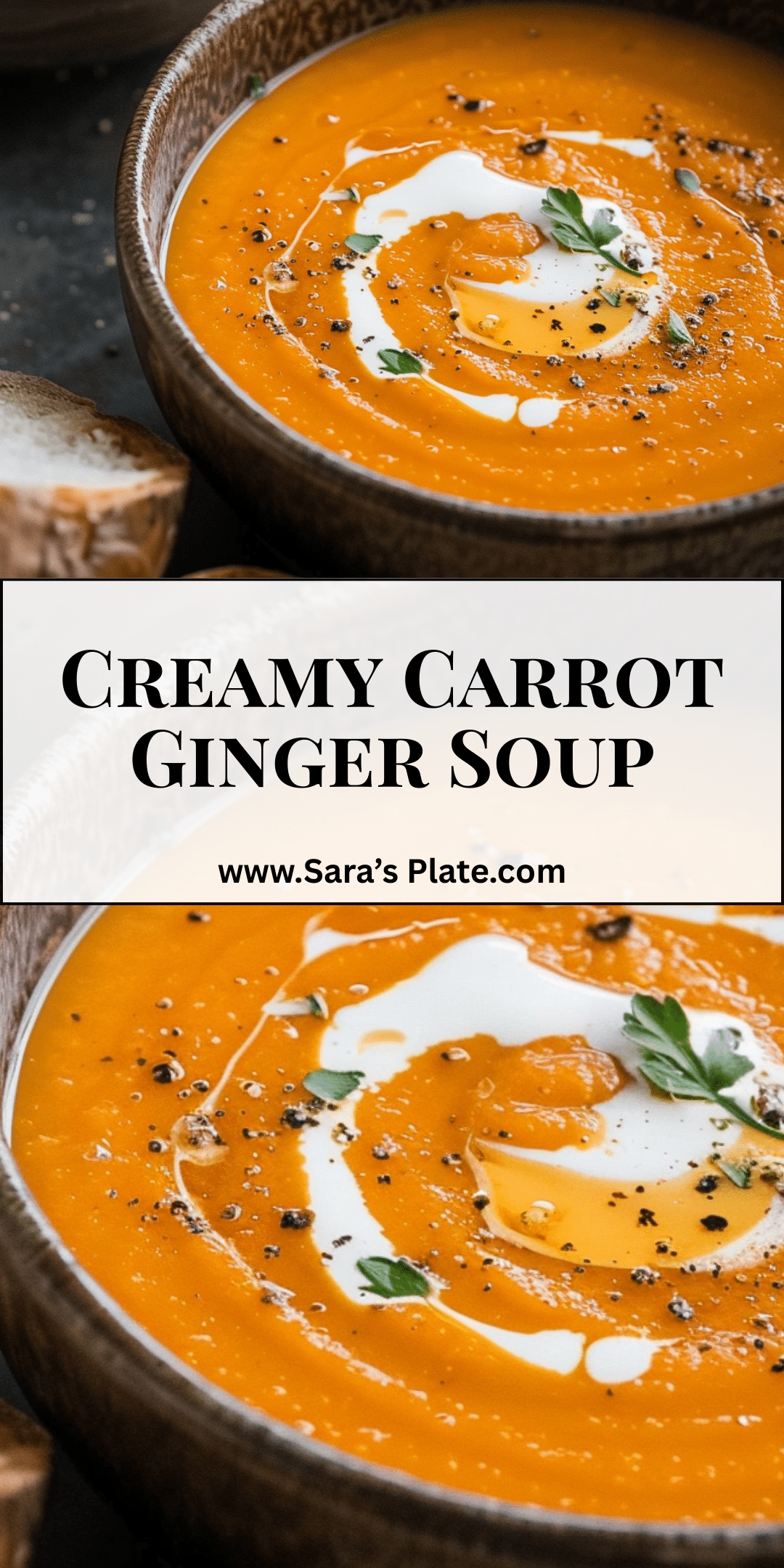 Creamy Carrot Ginger Soup | Sara's Plate