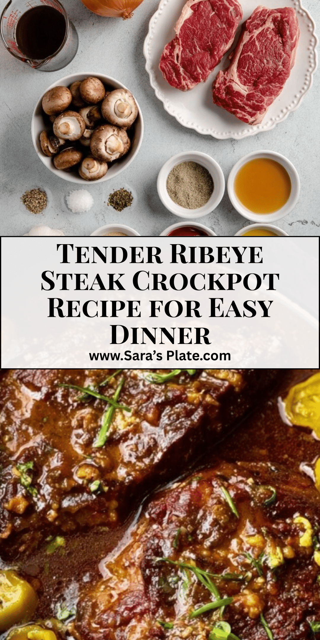 Slow Cooker Ribeye Steak with Garlic and Herbs | Juicy & Flavorful