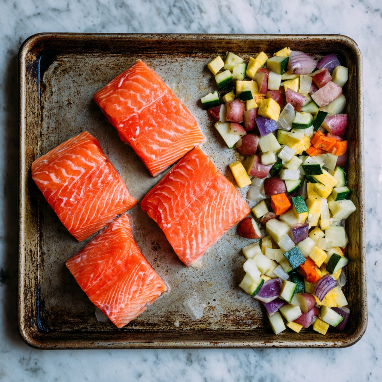 Maple Glazed Salmon with Roasted Veggies - Easy & Delicious