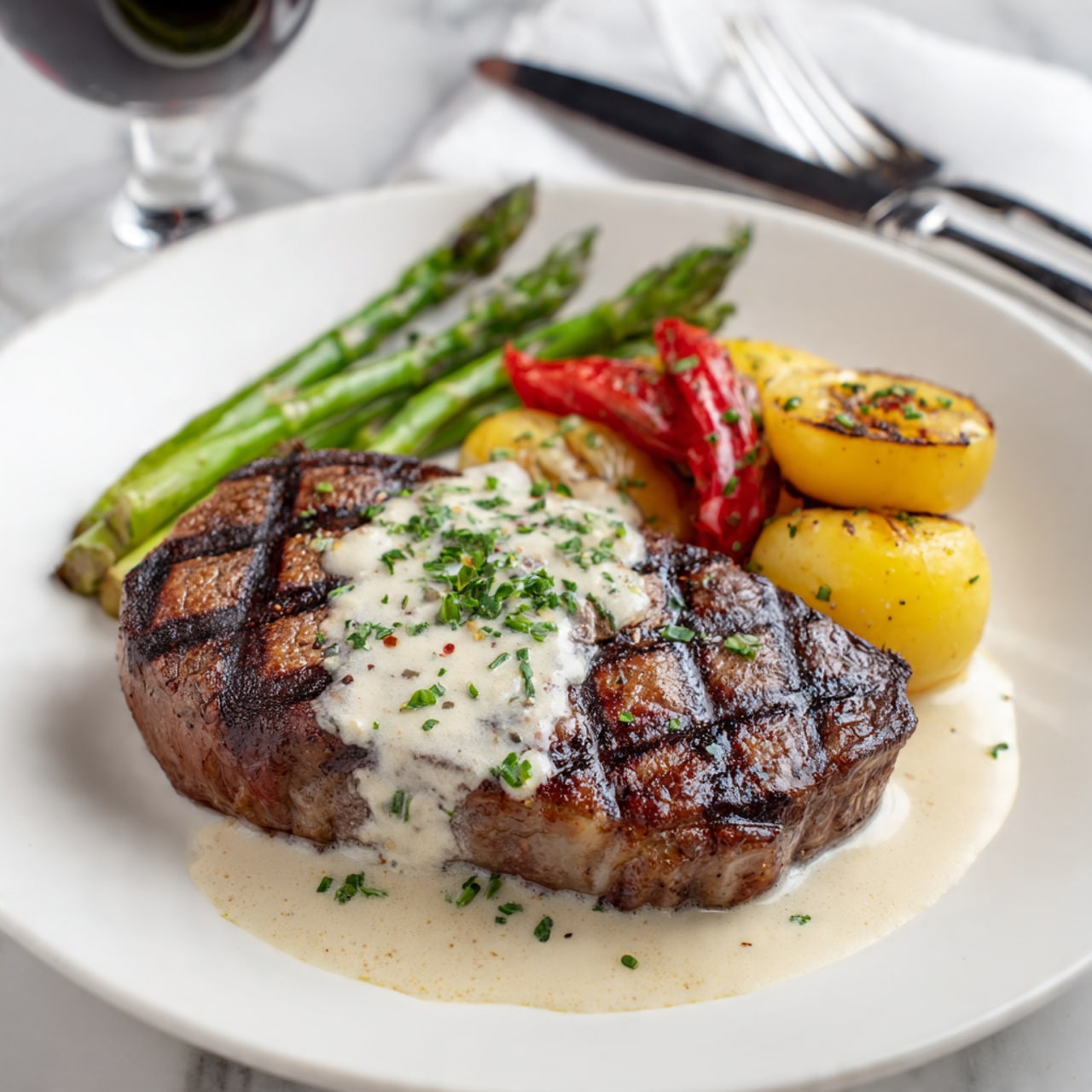 Filet Mignon with Gorgonzola Cream Sauce | Elegant Steak Recipe