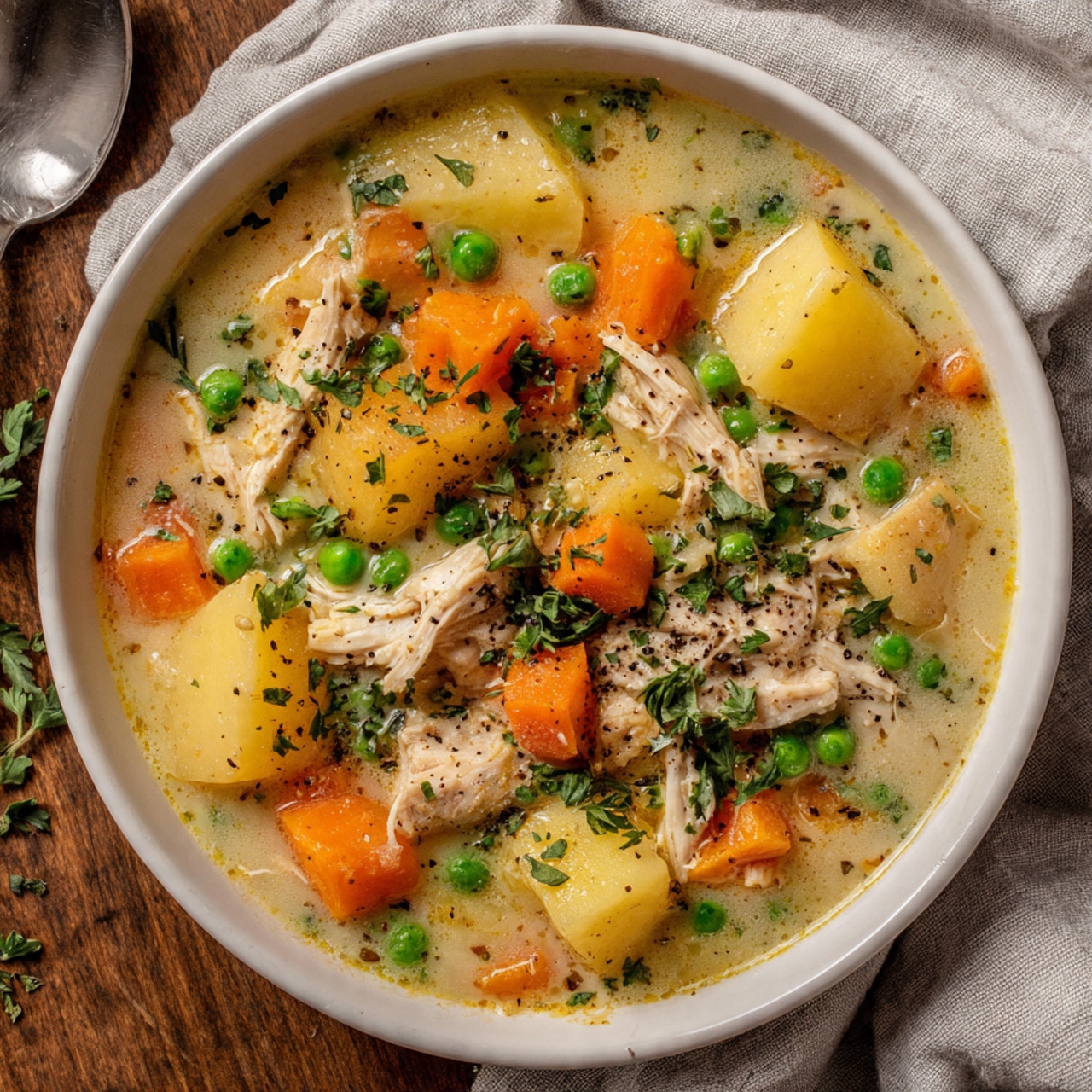 Healthy Chicken Pot Pie Soup - Warm & Nourishing Comfort