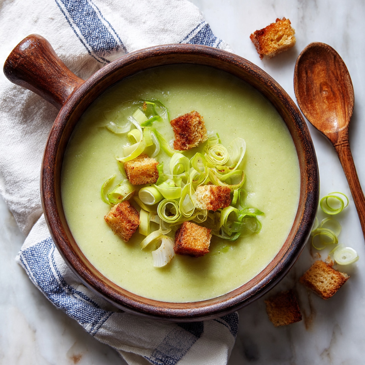 Potato and Leek Soup with Truffle Oil - Elegant & Cozy Comfort