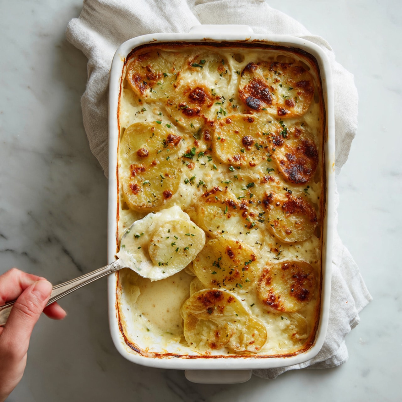 Roasted Garlic Potatoes au Gratin: Creamy & Cheesy Comfort