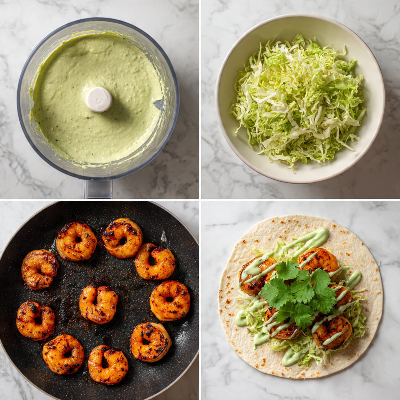 Shrimp Tacos with Avocado Lime Sauce | Bright, Flavorful & Quick