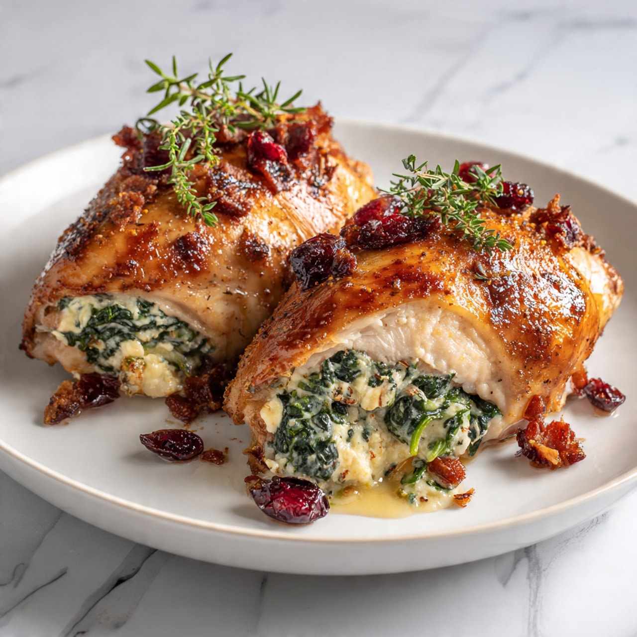 Impressive Cranberry Brie Stuffed Chicken—Easy & Elegant