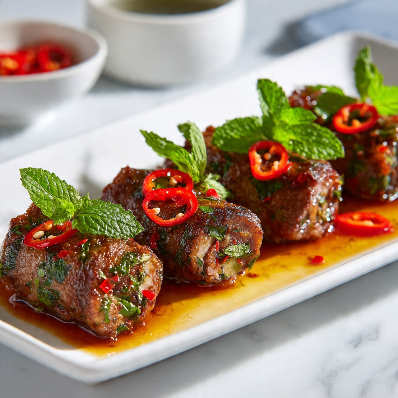Thai Basil Beef Rice Paper Rolls: Fresh & Flavorful Thai Appetizer
