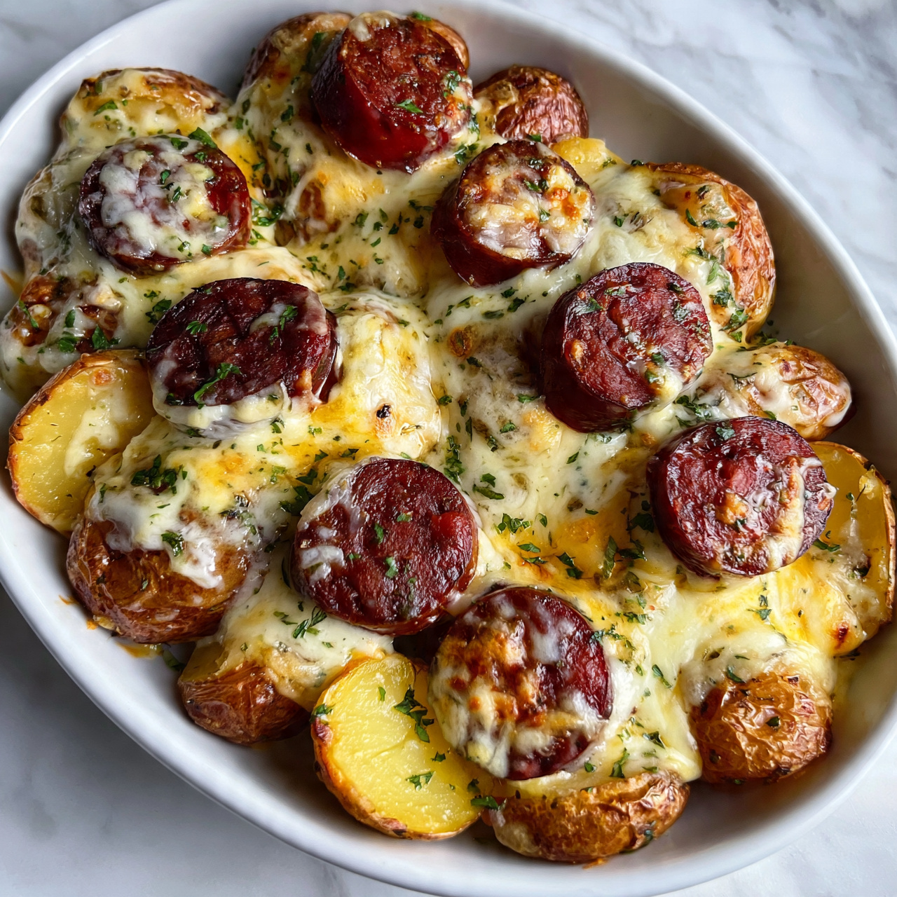 Cheesy Ranch Potatoes and Sausage Recipe | Comfort Food Favorite